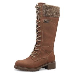 Tamaris Winterstiefel, Blockabsatz, Schnürstiefel, Langschaftstiefel, vegane Verarbeitung braun 36 36 Schnürstiefel mit Innenreißverschluss, in...