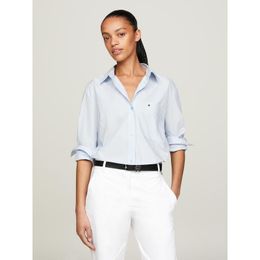 Tommy Hilfiger Hemdbluse »SOLID COTTON EASY FIT SHIRT« mit Brusttasche Breezy Blue 36 36 Hemdbluse von Tommy Hilfiger