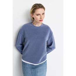 RICHROYAL Sweatshirt &raquo;2409 T Peach Crew&laquo;, &uuml;berschnittene Schultern, softer Griff, Rundhals vintage blue XS XS Sweatshirt von RICHROYAL