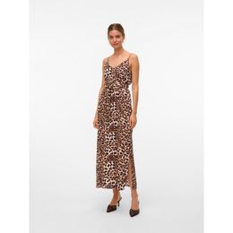 Véro Moda VERO MODA Spaghettikleid »VMEASY JOY SLIT MAXI V-NECK DRESS WV GA« Sommerkleid Tan AOP:Leo XL - N-Gr N-Gr XL Sommerliches Kleid von Vero Moda in...