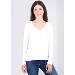 Please Jeans Langarmshirt bianco ottic M (38) M (38) Langarmshirt von Please Jeans
