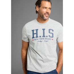 H.I.S. H.I.S T-Shirt mit trendigem Markenlogo im Collage-Look grau melange S (44/46) S (44/46) T-Shirt aus weichem Single Jersey f&uuml;r hohen Tragekomfort