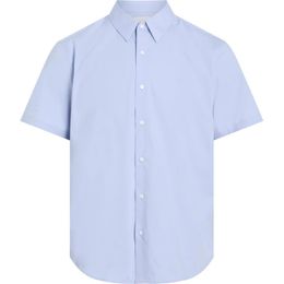 Calvin Klein Kurzarmhemd &raquo;SS SOLID STRETCH CLASSIC SHIRT&laquo; in Unifarbe Zen Blue M - N-Gr N-Gr M Kurzarmhemd von Calvin Klein