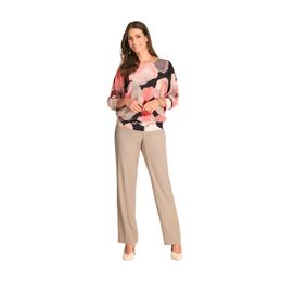 HERMANN LANGE Collection Blusenshirt mit B&uuml;ndchen an &Auml;rmeln und Saum faded rose-taupe 54 54 Gemusterte Bluse von HERMANN LANGE