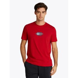 Tommy Hilfiger Kurzarmshirt »FLAG BOX TEE« Mit Rundhalsausschnitt Medium Red M M T-Shirt von Tommy Hilfiger Menswear