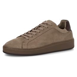 MARCO TOZZI by GMK Sneaker, Freizeitschuh, Halbschuh, Schnürschuh mit Kontrastbesatz taupe 40 40 Basic Schnürer mit Ziernähten