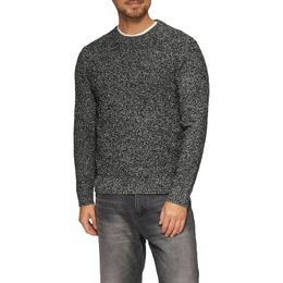 s.Oliver Rundhalspullover in Melange Optik grey/black S S Pullover von s.Oliver