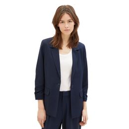 Tom Tailor Denim Kurzblazer mit gerafften Ärmeln und fließender Viskose sky captain blue XS (34) XS (34) 3/4 -Arm Blazer mit Raffung von TOM TAILOR...