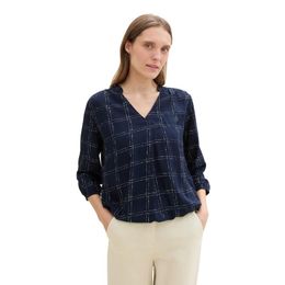 Tom Tailor Langarmbluse mit Livaeco by Birla Cellulose delicate navy check design 46 46 Bluse von Tom Tailor