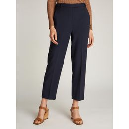 Tommy Hilfiger Damen Webhose &raquo;PUNTO SLIM STRAIGHT PANT&laquo; mit B&uuml;gelfalten, Metalllabel blau 36, N-Gr