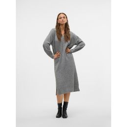 Véro Moda VERO MODA Strickkleid »VMJUPITER LS V-NECK CALF DRESS BF« Medium Grey Melange XL - N-Gr N-Gr XL Pflegeleicht und elastisch: geringer Aufwand bei...