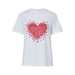 Pieces Kurzarmshirt &raquo;PCMARIA SS O-NECK TEE BC MM JRS&laquo; Bright White Print:Red hearts XL XL T-Shirt von Pieces