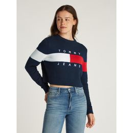 Tommy Jeans CURVE Strickpullover »TJW CENTER FLAG SWEATER EXT« in Großen Größen, Logo-Flag Dark Night Navy XL (42) XL (42) Pullover von Tommy Jeans...