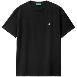 United Colors Of Benetton T-Shirt mit Label-Badge schwarz XL XL Kurzarm-Design, ideal für warme Tage oder als Layering-Basis