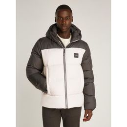 Calvin Klein Outdoorjacke »HOODED QUILT COLOR-BLOCK PUFFER« mit Kapuze mit Logopatch Ck Black / Stony Beige 3XL 3XL Jacke von Calvin Klein Menswear