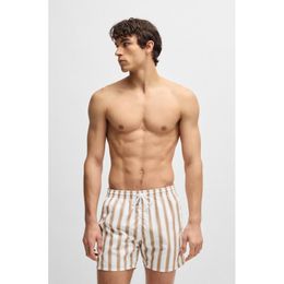 BOSS Badeshorts »Piranha« mit buntem Alloverdruck beige-weiß XL - N-Gr N-Gr XL Badeshorts von BOSS Black Menswear