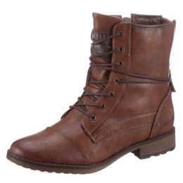 Mustang Shoes Schnürstiefelette mit schaftumspielender Schnürung cognac-used 41 41 Tolle Stiefelette mit Innen-Reißverschluss
