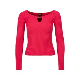 BOSS Orange Damen BOSS Orange Carmenpullover &raquo;Fayez Premium Damenmode&laquo; Cut-Out mit Logodetail pink S