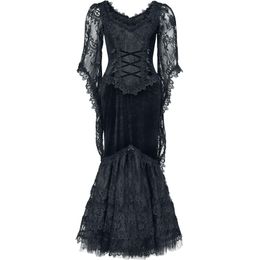 Sinister Gothic Longdress Langes Kleid schwarz in XL 1147 BL/BL