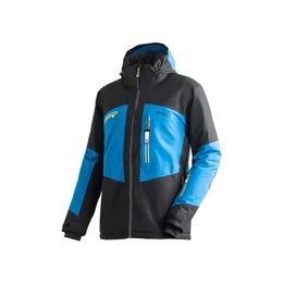 Skijacke Maier Sports "Beskid", Herren, Gr. 54, blau, 100% Polyester, hoch geschlossener Ausschnitt, Jacken, Herren Winterjacke mit RV-Taschen und Kapuze, wasserdicht
