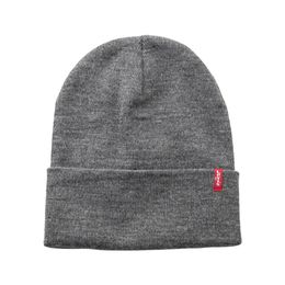 Levi's Strickmütze LEVI'S "EVERYDAY BEANIE", Damen, grau, Feinstrick, Kunstfaser, unifarben, Mützen
