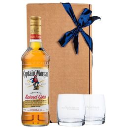 Captain Morgan Geschenkset mit 2 Tumblern (35 % Vol. 0,7 Liter)