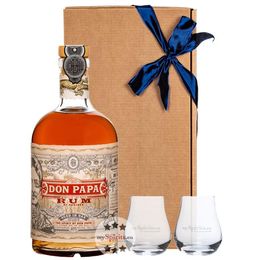 Geschenk-Set Don Papa Rum & 2 Nosing-Gl&auml;ser (40 % Vol. 0,7 Liter)