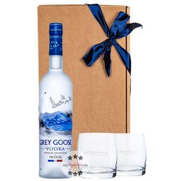 Grey Goose Vodka Geschenkset mit 2 Gl&auml;sern (40 % Vol. 0,7 Liter)