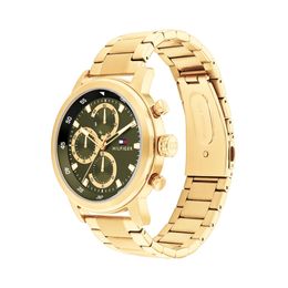 Tommy Hilfiger Uhr 'Rocky' Herren Gr&ouml;&szlig;e One Size gold / oliv