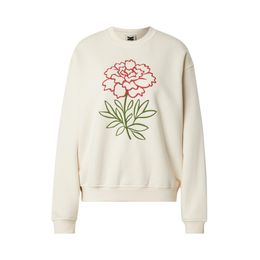 Kaotiko Sweatshirt 'CAMELIA' Damen Gr&ouml;&szlig;e M creme / gr&uuml;n / knallrot