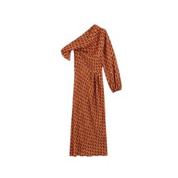 Scalpers Scantikprint Dress ' ' Damen Gr&ouml;&szlig;e 40 beige / pastellorange Winterkleid