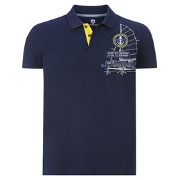 Jan Vanderstorm Poloshirt 'Nicco' Herren Größe 4XL navy / opal / gelb / weiß
