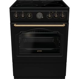 Gorenje Elektro-Standherd "GECS6B70CL", Energieeffizienz: A (A+++-D), schwarz, Herdsets