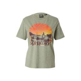Superdry T-Shirt 'TRAVEL SOUVENIR' Damen Größe M gelb / grün / orange / schwarz