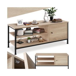 TecTake&reg; TV-Regal, Industrial Style, 2 offene F&auml;cher, Staufach mit Magnett&uuml;r, 110 x 40 x 45,5 cm