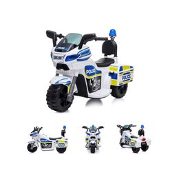 Chipolino Kinder Elektromotorrad Police 3 R&auml;der Scheinwerfer Musikfunktion wei&szlig;