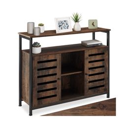 TecTake&reg; Sideboard, Industrial Style, 2 Ablagen, 3 Stauf&auml;cher, mit h&ouml;henverstellbaren Kunststofff&uuml;&szlig;en, 100 x 37 x 82 cm