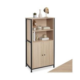 TecTake&reg; Highboard, Industrial Style, 2 offene F&auml;cher mit Deckplatte, mit h&ouml;henverstellbaren F&uuml;&szlig;en, 60 x 38 x 125 cm