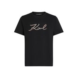 K by KARL LAGERFELD Karl Lagerfeld T-Shirt Damen Gr&ouml;&szlig;e XXL burgunder / schwarz / silber