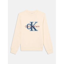 Calvin Klein Sweatshirt 'FESTIVE MONO' Jungen Größe 128 beige