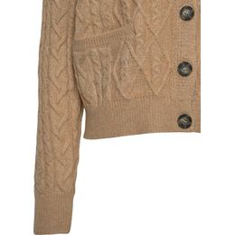 Lascana Damen Strickjacke, camelfarben, Gr&ouml;&szlig;e 32/34