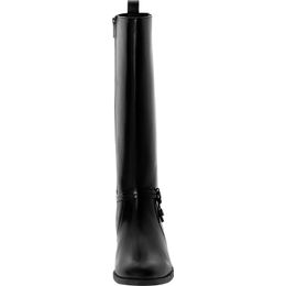 sheego Damen Weitschaftstiefel aus Leder, mit Zierband, schwarz, Gr&ouml;&szlig;e 40