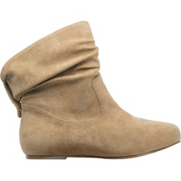 sheego Damen Stiefelette in Schlupfform, beige, Gr&ouml;&szlig;e 40