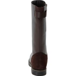 sheego Damen Weitschaftstiefel aus Rinds- und Veloursleder, schoko, Gr&ouml;&szlig;e 44