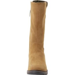 sheego Damen Weitschaftstiefel aus Veloursleder, mit Teddyfutter, cognac, Gr&ouml;&szlig;e 41