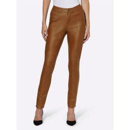 Heine Damen Bauchweg-Hose, Braun, Gr. 24, R&ouml;hrenhosen, Material: Viskose