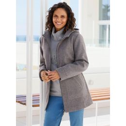 WITT Damen Kapuzenjacke mit Innentasche, anthrazit-meliert, Gr&ouml;&szlig;e 26