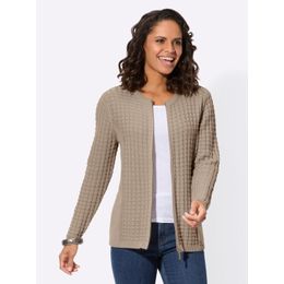WITT Damen Strickjacke im Struktur-Mix, beige, Gr&ouml;&szlig;e 40