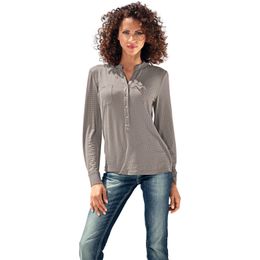 Heine Witt Damen Blusenshirt mit Brusttaschen, taupe, Gr&ouml;&szlig;e 46