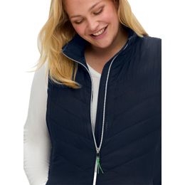 sheego Damen Steppweste mit Stehkragen, tiefblau, Gr&ouml;&szlig;e 46